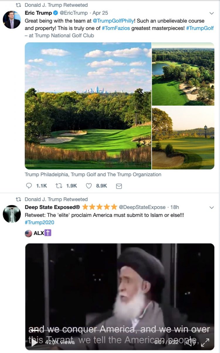 Trump Goes On Wild Tweetstorm Promoting Infowars Video A Qanon Account