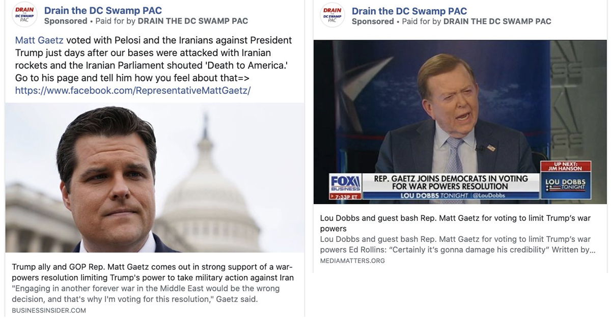 Pro-Trump PAC Ran Ads Bashing Matt Gaetz