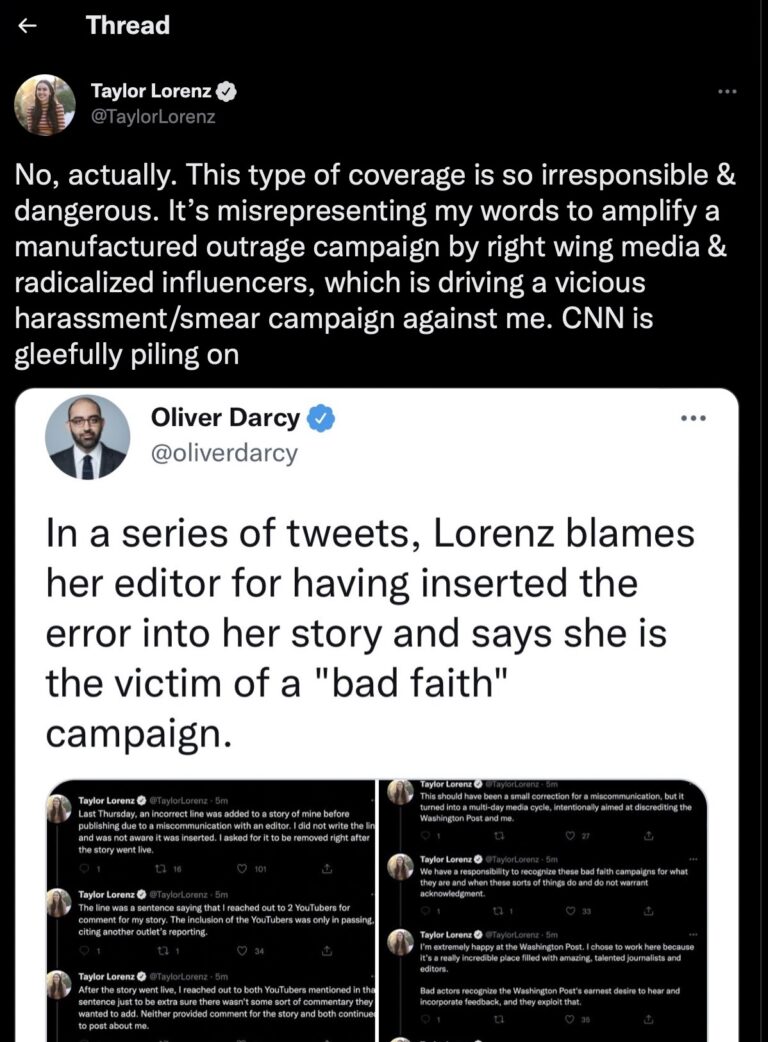 CNN's Oliver Darcy, Brian Stelter Call Out Taylor Lorenz