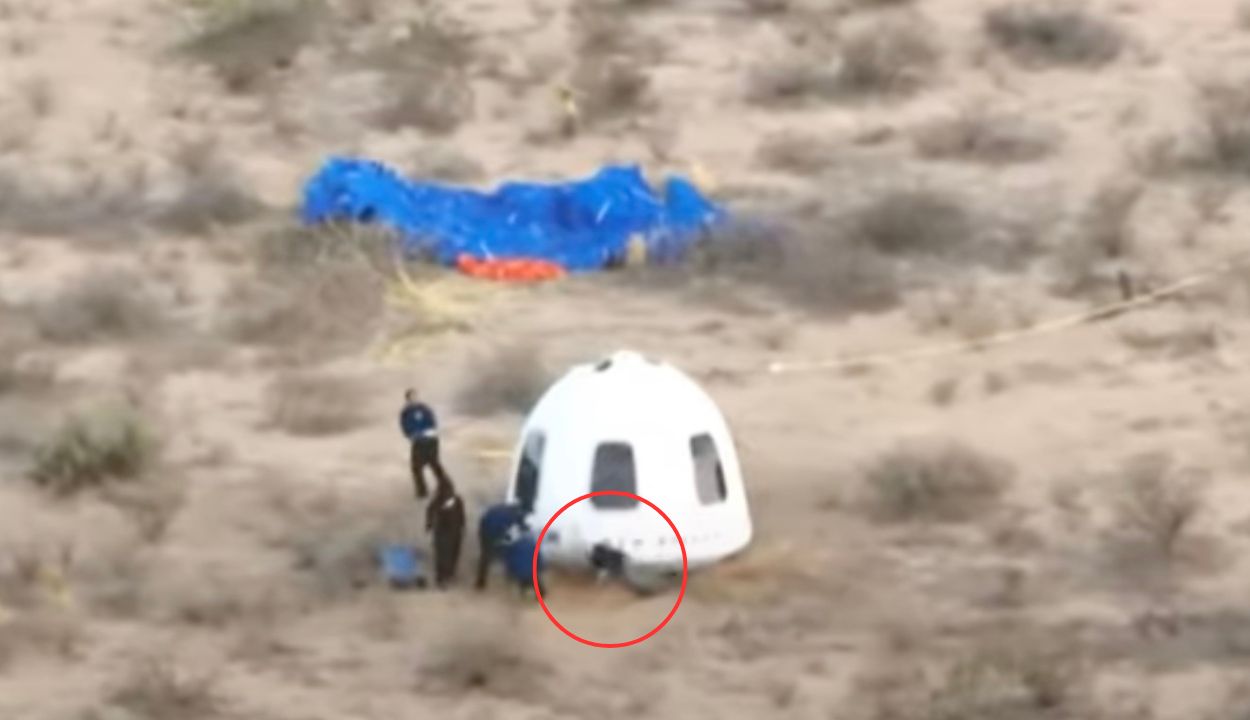 Jeff Bezos Falls on Face as Outside Blue Origin Spacecraft