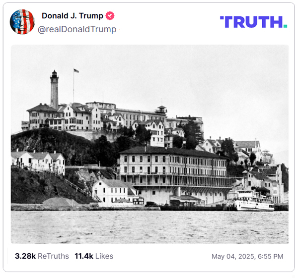 Donald Trump Says He's Reopening, Expanding Alcatraz Prison