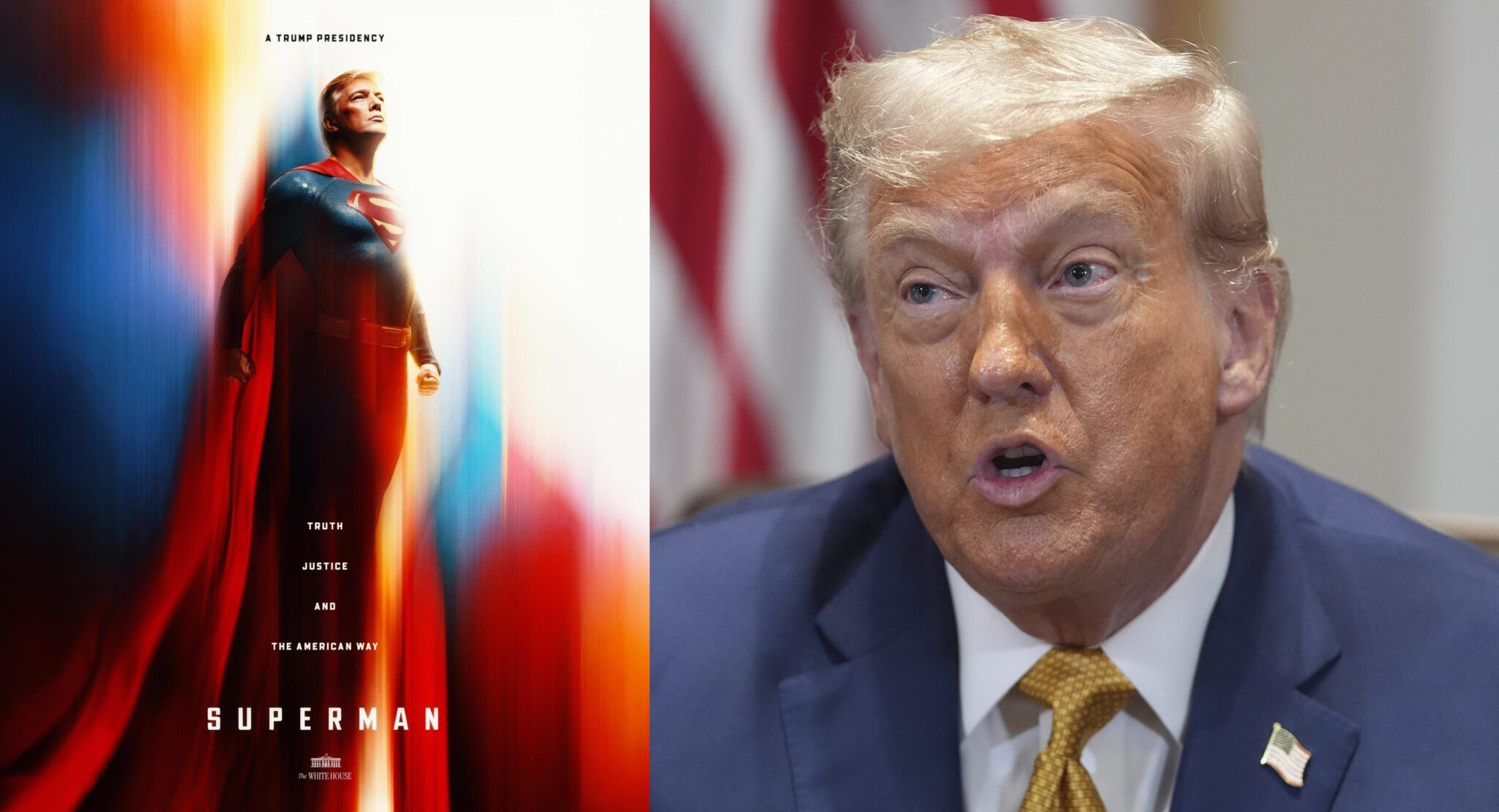 White House Ridiculed Over Superman Trump Post