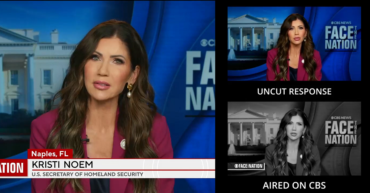 'Shamefully Edited': Noem Rips CBS for Cutting Kilmar Answer