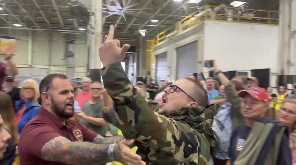 Protester Yells 'Pedophile!' at Trump Speech in Pennsylvania